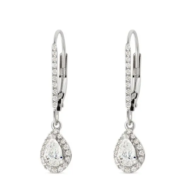 Benbridge Diamond Leverback Earrings - Wg