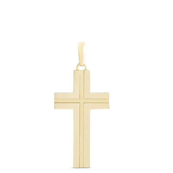 Benbridge 14k Yellow Gold Grooved Cross Pendant - Yg