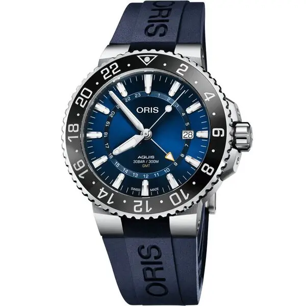 ORIS Aquis Gmt Date 43 Mm Watch - Stainless Steel