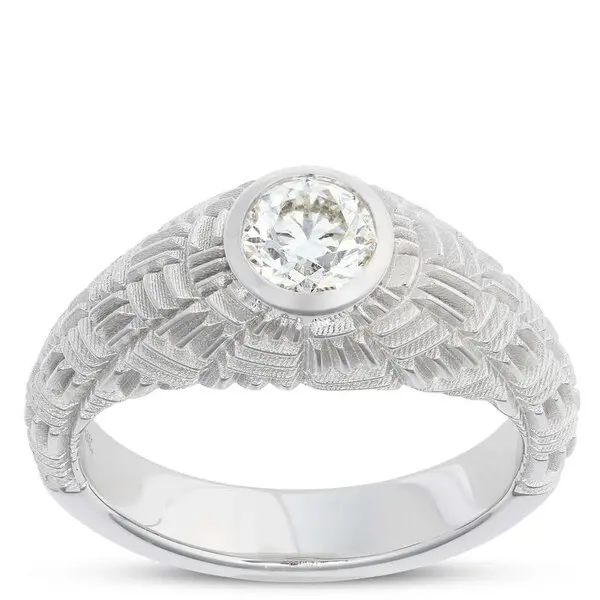 Benbridge Gents Diamond Ring In 18k White Gold - Wg