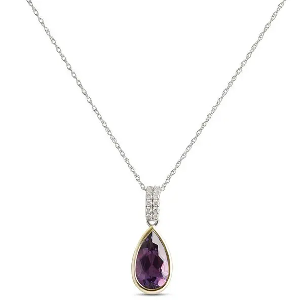 Benbridge 14k Gold Amethyst And Diamond Pendant - Purple