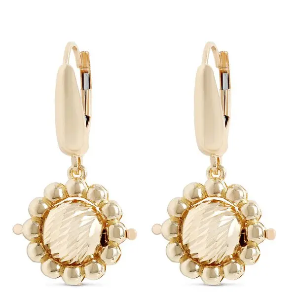 TOSCANO 14k Yellow Gold Cluster Bead Drop Earrings - Yg