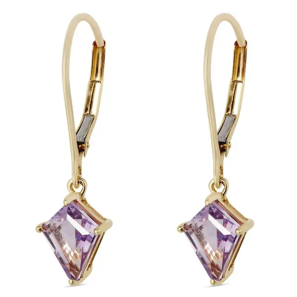 Benbridge Kite Amethyst Eurowire Earrings - Purple