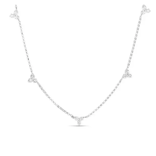 Roberto Coin Diamonds The Inch 5 Station Flower Necklace 18k White Gold - Wg