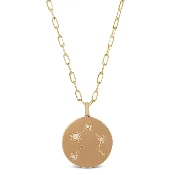IKUMA Canadian Diamond Libra Zodiac Pendant Necklace - Yg