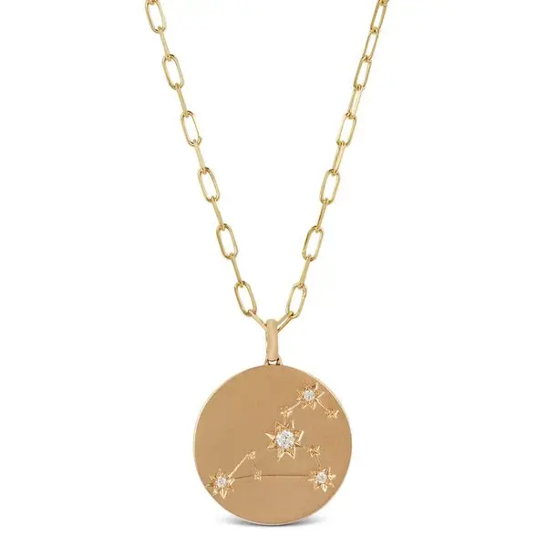 IKUMA Canadian Diamond Leo Zodiac 14k Yellow Gold Necklace - Yg
