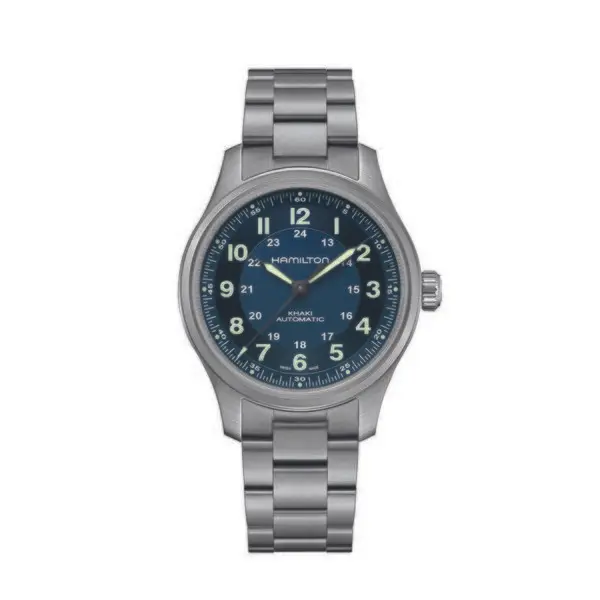 Hamilton Khaki Field Auto Blue Dial Watch, 42mm - Titanium
