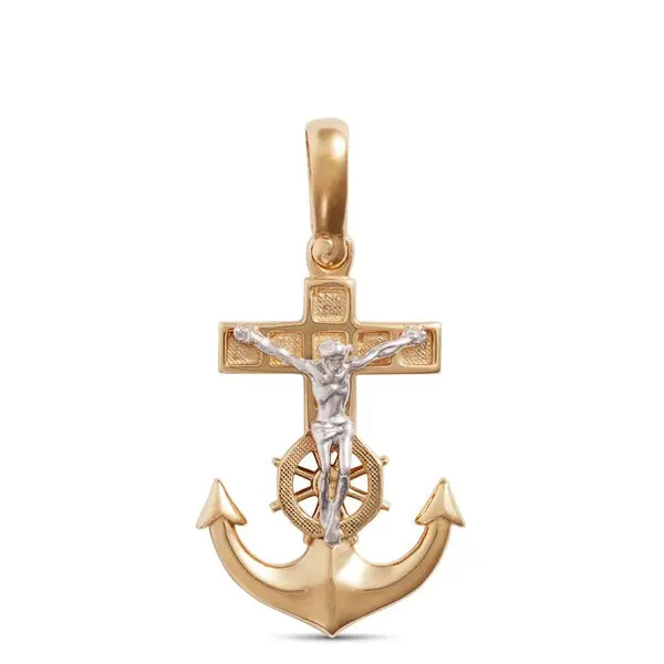 TOSCANO 14k Gold Anchor Charm Pendant - Tt