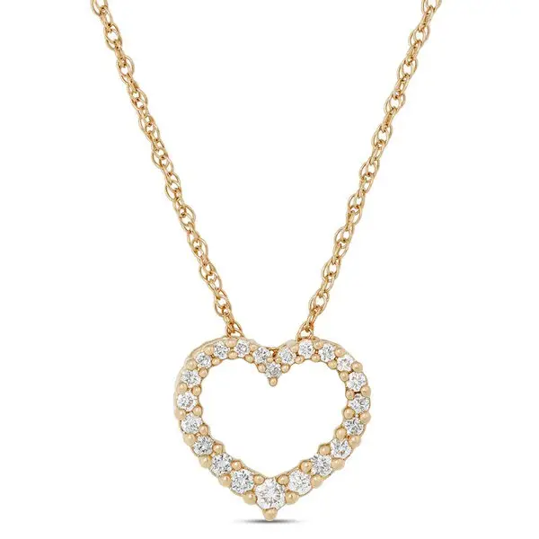 Benbridge 14k Yellow Gold Diamond Heart Pendant Necklace - Yg