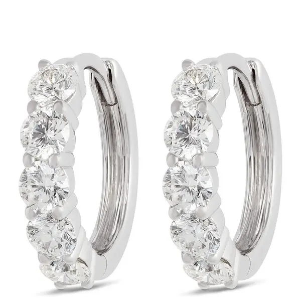 SIGNATURE Ben Bridge Diamond Hoop Earrings - Plt