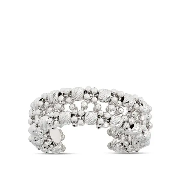 TOSCANO 14k White Gold Two-row Beaded Ring - Wg