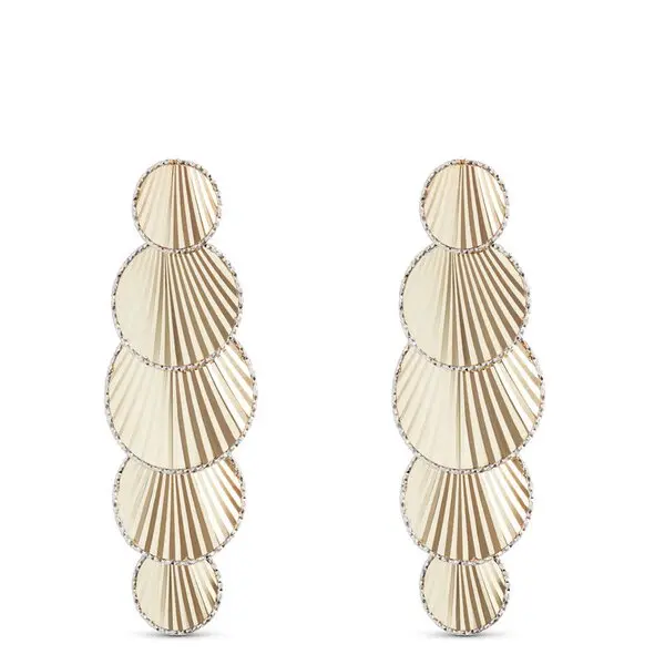 TOSCANO 5 Disc Dangle Earrings 14k Gold - Tt