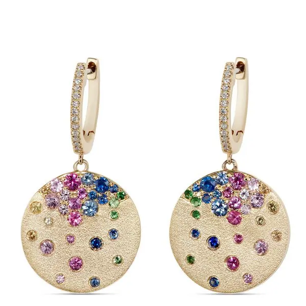Benbridge Confetti Gemstone And Diamond Hoop Earrings - Multicolored