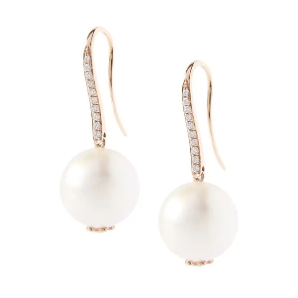 Benbridge Pearl And Diamond Dangle Earrings - White