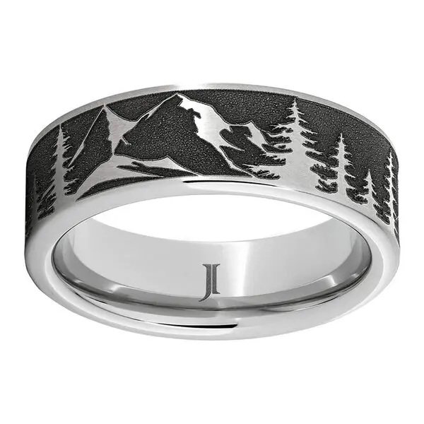 Benbridge 8mm Mountain Pine Forest Scene Ring - Serinium