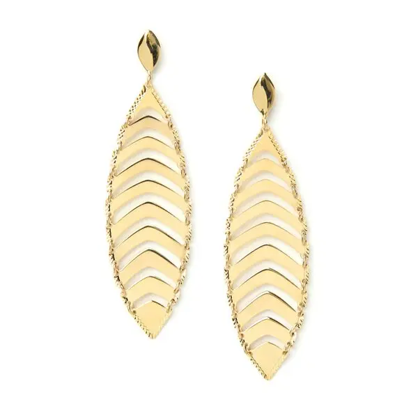 TOSCANO 14k Yellow Gold Marquise Drop Earrings - Yg