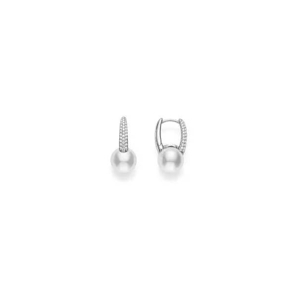 Mikimoto Akoya Pearl And Diamond Earrings - White