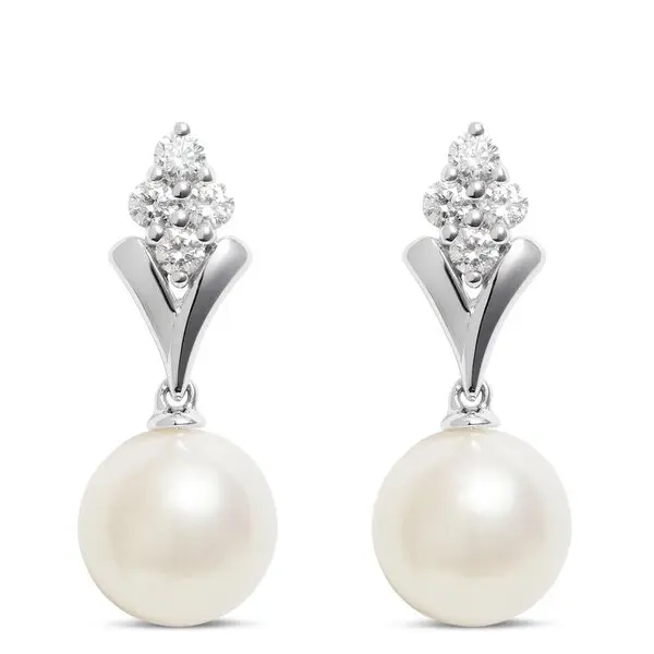 Benbridge Cultured Freshwater Pearl And Diamond Dangle Earrings - White