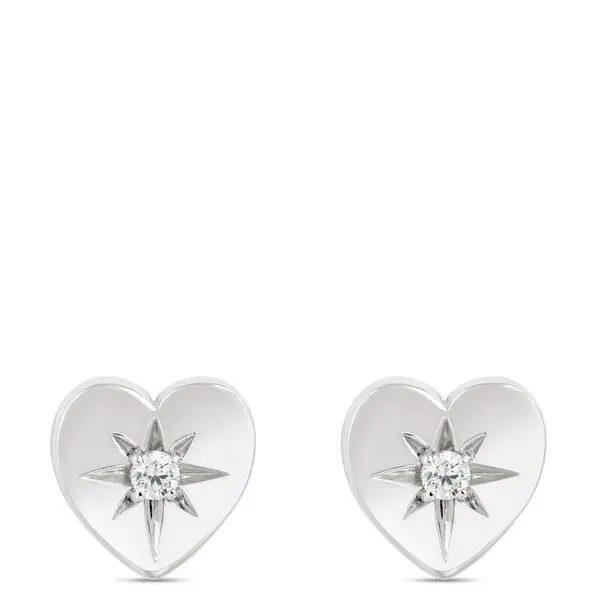 IKUMA Canadian Diamond Heart Stud Earrings - Ss