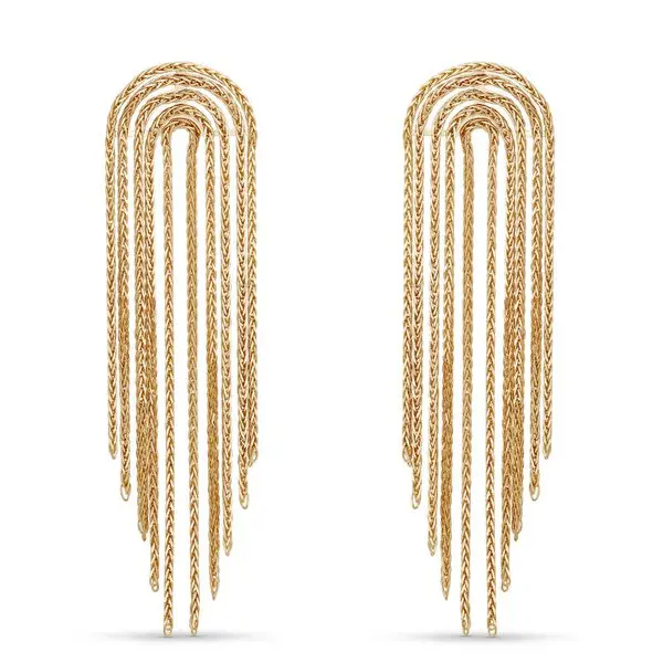 TOSCANO Chain Dangle Arch Earrings 14k Yellow Gold - Yg