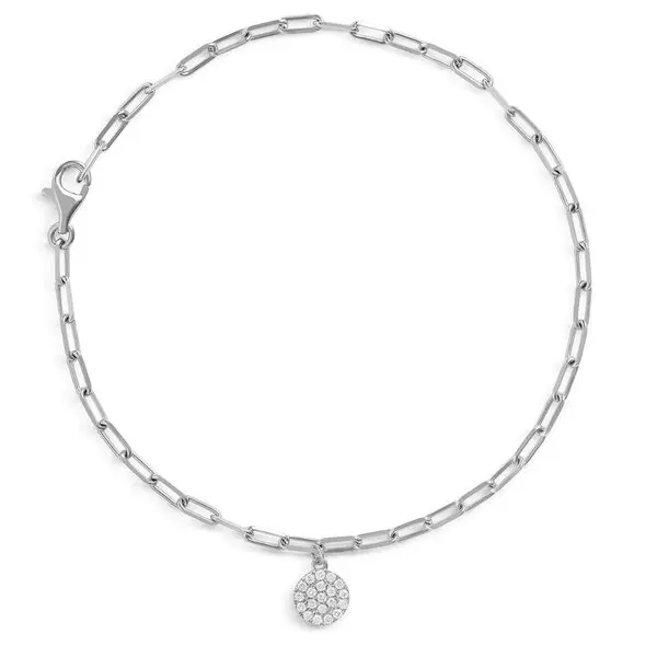 Benbridge 14k White Gold Diamond Charm Paperclip Bracelet - Wg