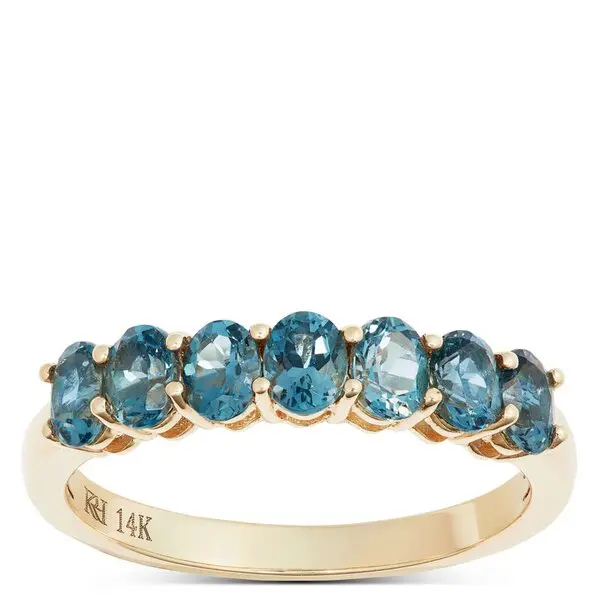 Benbridge 7 Oval Topaz Ring In 14k Yellow Gold - Blue