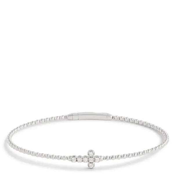Benbridge Flexy Cross Bangle Diamond Bracelet - Wg