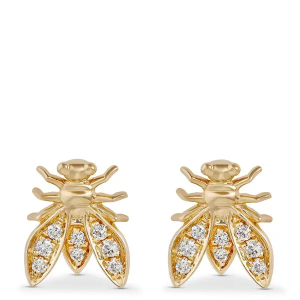 Benbridge Bee Shaped Diamond Cluster Stud Earrings - H-j