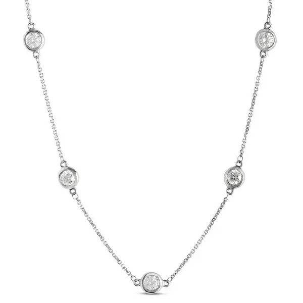 Benbridge 14k White Gold 12 Station Diamond Necklace - Wg