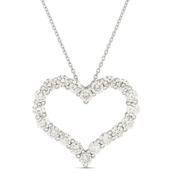 Benbridge Heart-shaped Diamond Pendant Necklace - Wg