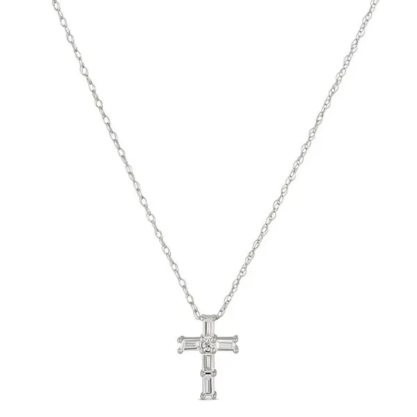 Benbridge 14k White Gold Diamond Cross Pendant - Hij
