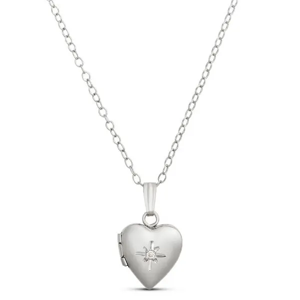Benbridge Heart Diamond Locket Necklace - Ss