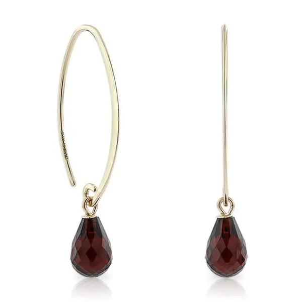 Benbridge Briolette Cut Garnet Drop Earrings - Red