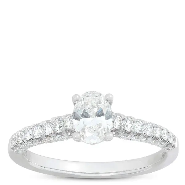 Benbridge Oval Cut Diamond Engagement Ring In 18k White Gold - Wg