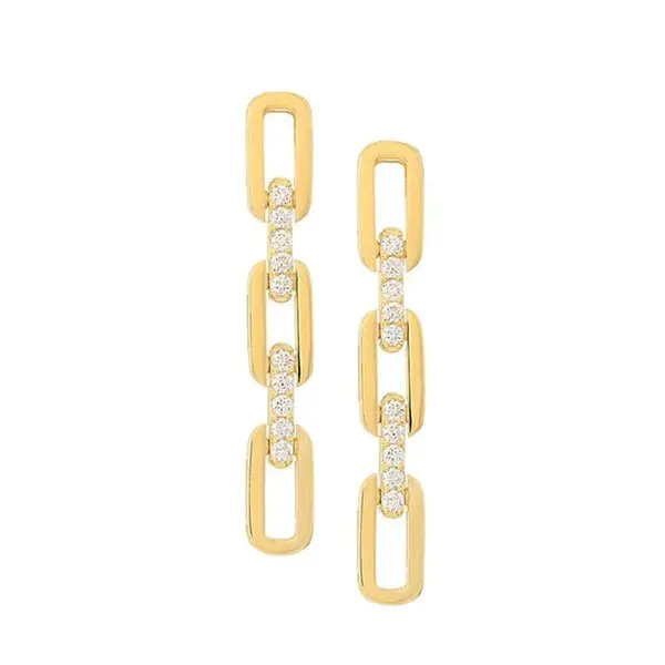 Roberto Coin Navarra 18k Yellow Gold Diamond Drop Earrings - Yg