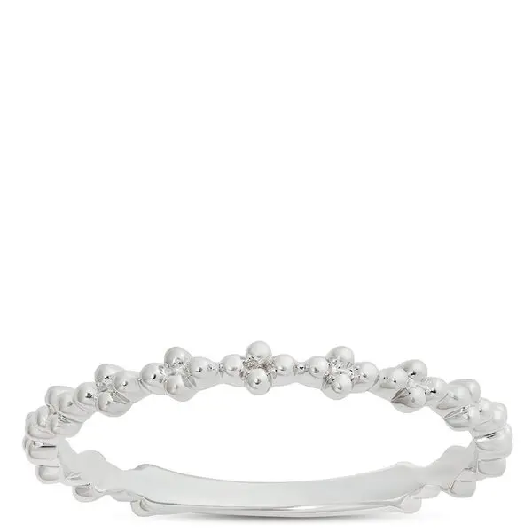 Benbridge Beaded Cluster Band In 14k White Gold - Wg