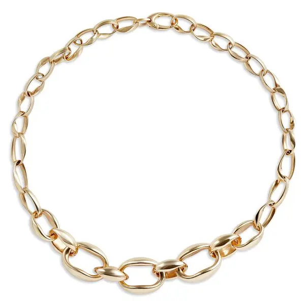 TOSCANO 14k Yellow Gold 18-inch Oval Link Necklace - Yg