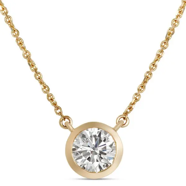 Benbridge 18k Yellow Gold Solitaire Diamond Pendant Necklace - J