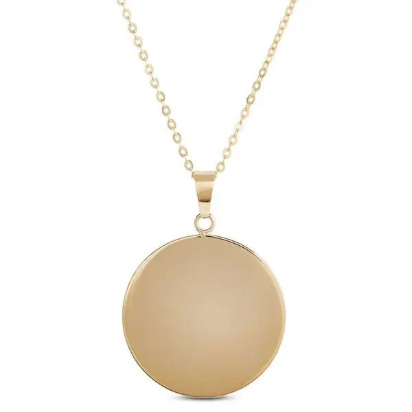 Benbridge Engravable Disc Pendant Necklace In 14k Yellow Gold - Yg