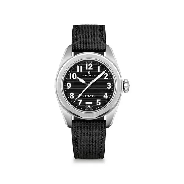 ZENITH Pilot Automatic Black Dial 40mm Watch - Stainless Steel
