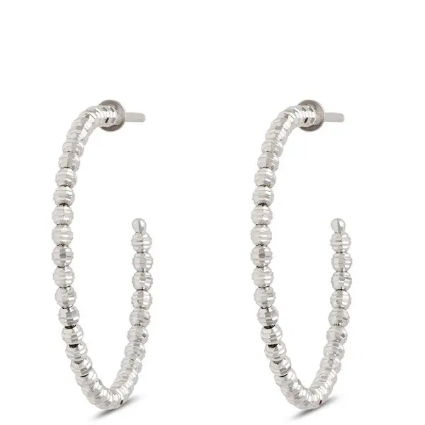 Benbridge Toscano Beaded Hoop Earrings - Wg