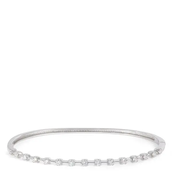 Benbridge Round Diamond Bangle In 14k White Gold - Wg