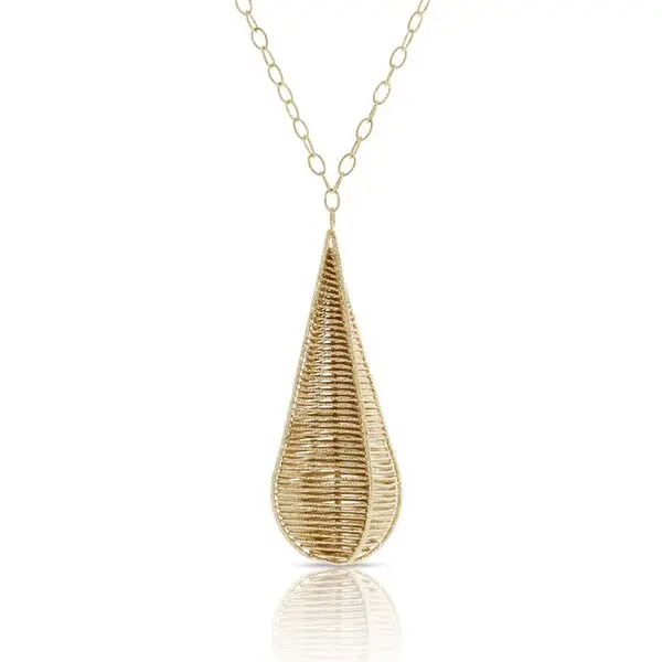 TOSCANO Webbed Drop Necklace - Yg