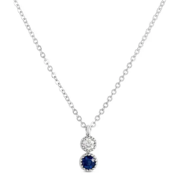 Benbridge Sapphire And Diamond Pendant In 14k White Gold - Blue