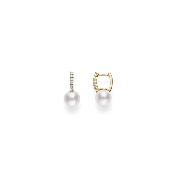 Mikimoto Akoya Cultured Pearl And Diamond Earrings - White