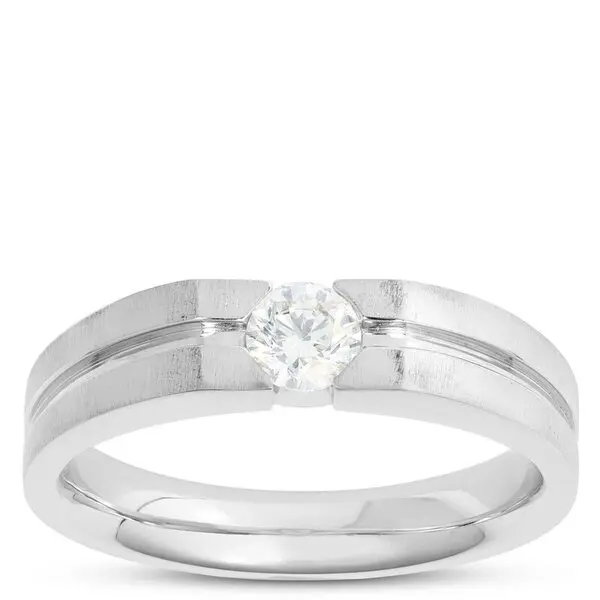 Benbridge Gents Diamond Ring In 18k White Gold - Wg