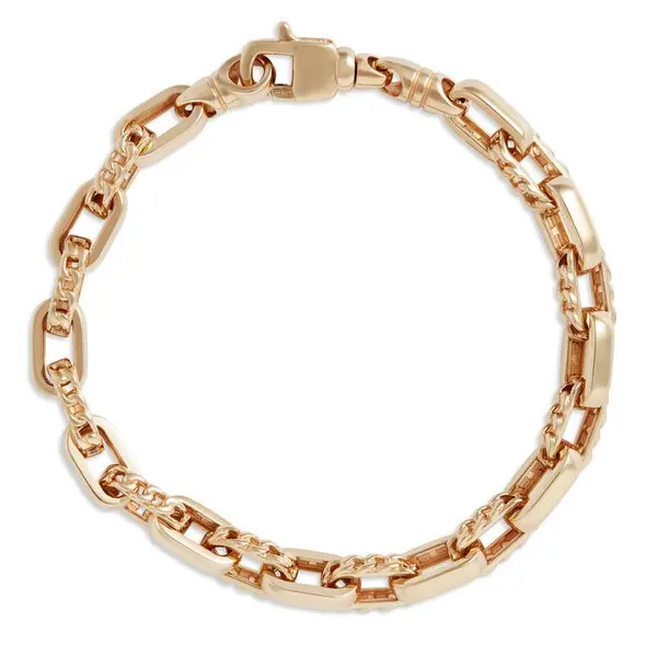 TOSCANO Rectangle Link Bracelet In 14k Yellow Gold - Yg