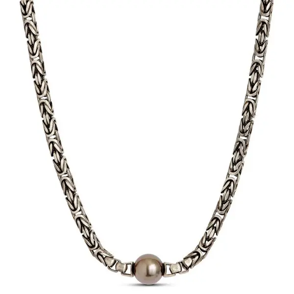 Benbridge 22-inch Cultured Tahiti Pearl Ruthenium Plated Silver Necklace - Black