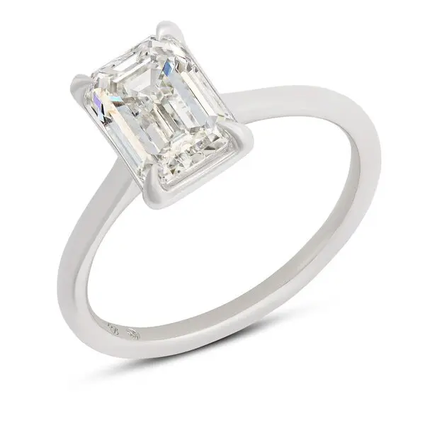 BELLA PONTE Whisper Emerald Cut Diamond Engagement Ring - Near Colorless
