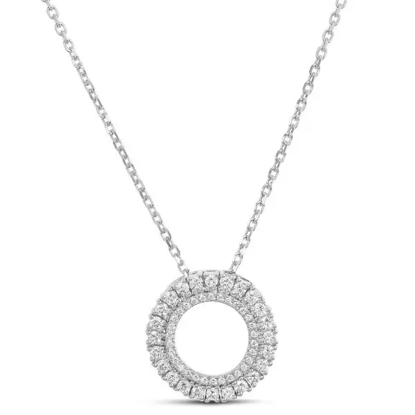Benbridge Double Circle Diamond Necklace - Wg